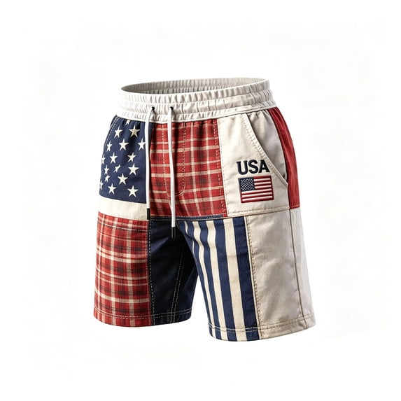 Bainana Mens Shorts July 4Th American Flag Sport Shorts Mens Elastic ...