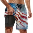 Bainana Mens Swim Trunks American Flag 2 In 1 Patriotic Swim Shorts ...