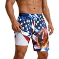 Bainana Mens Swim Trunks American Flag 2 In 1 Patriotic Swim Shorts ...