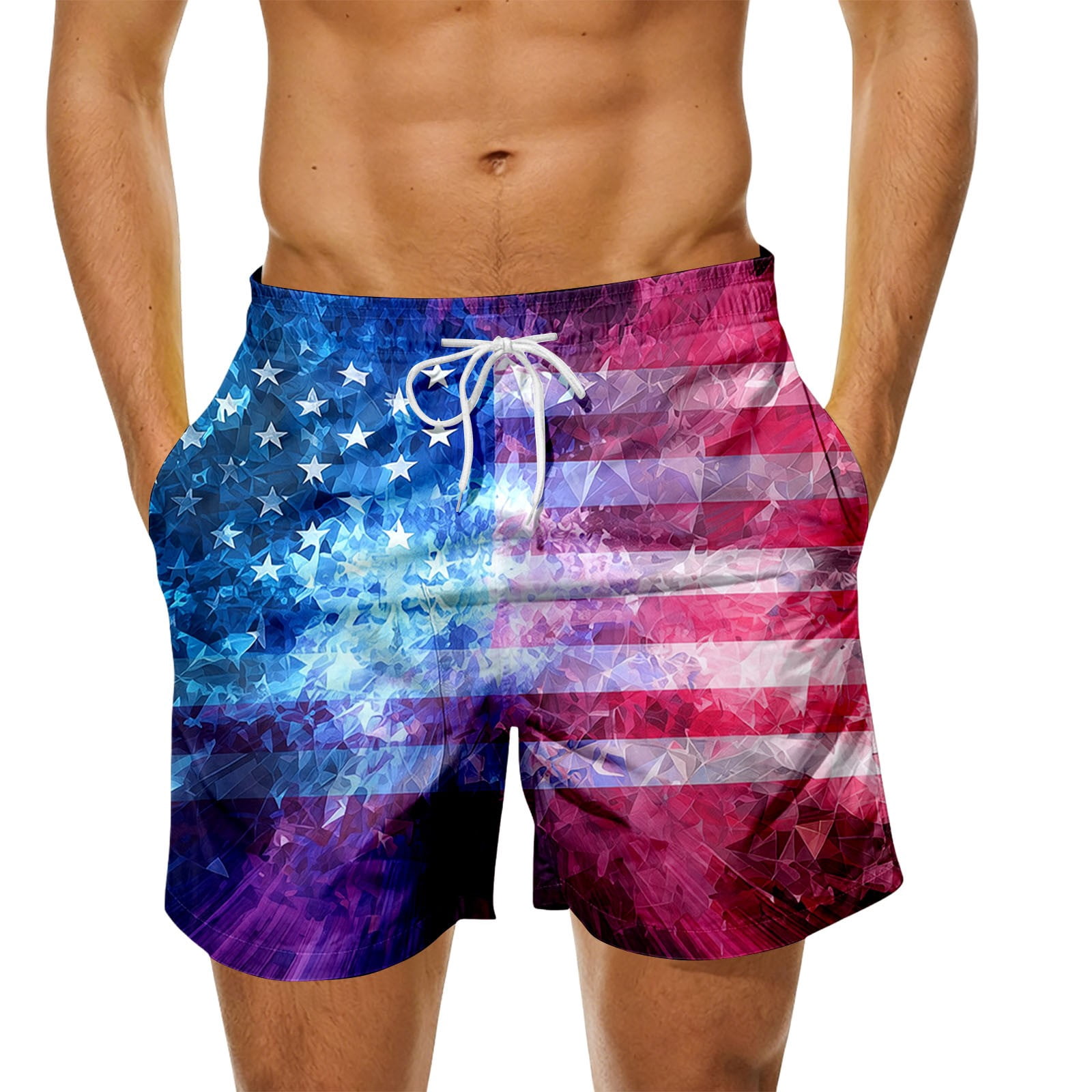 Bainana Mens Swim Trunks American Flag Patriotic Swim Shorts 4Th Of ...