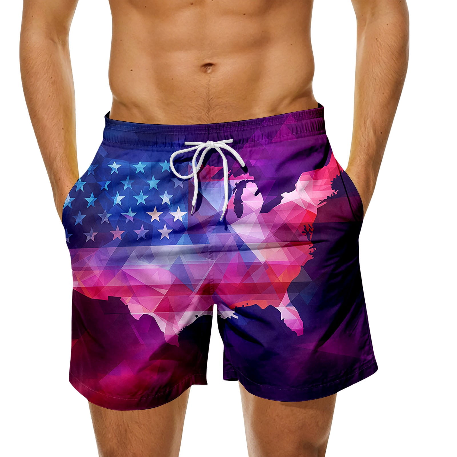 Bainana Mens Swim Trunks American Flag Patriotic Swim Shorts 4Th Of ...