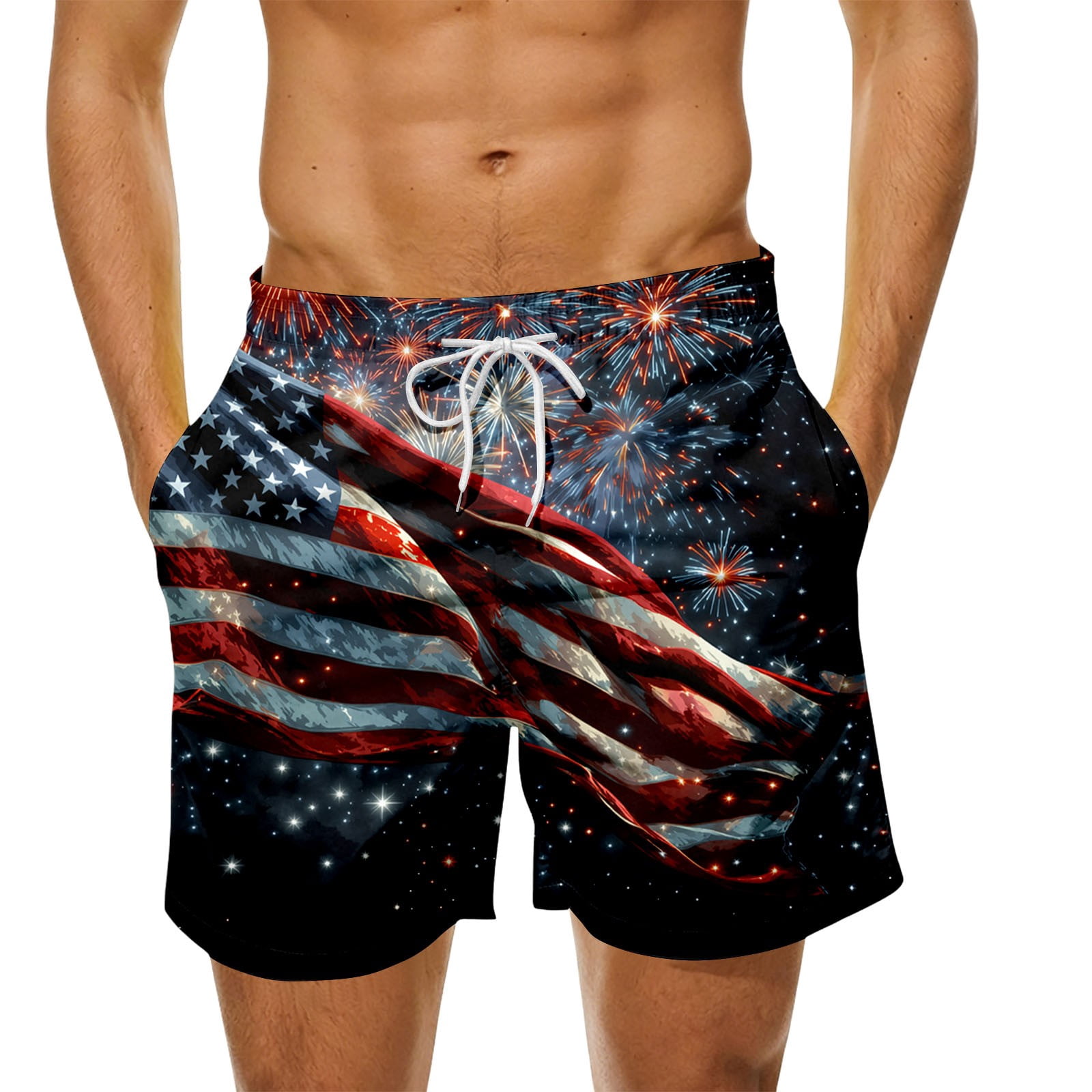 Bainana Mens Swim Trunks American Flag Patriotic Swim Shorts 4Th Of ...