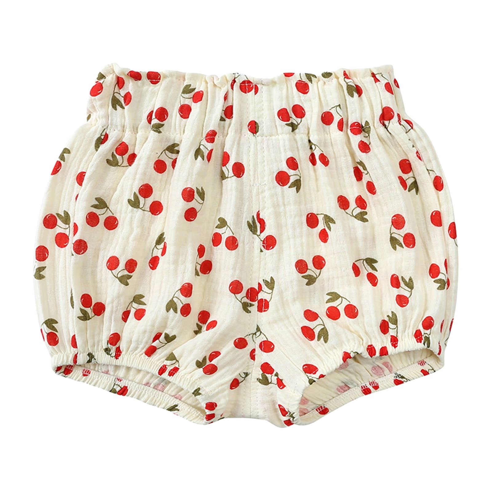 Bainana Baby Girls Shorts Cherry Print Elastic Waist Triangle Leg ...
