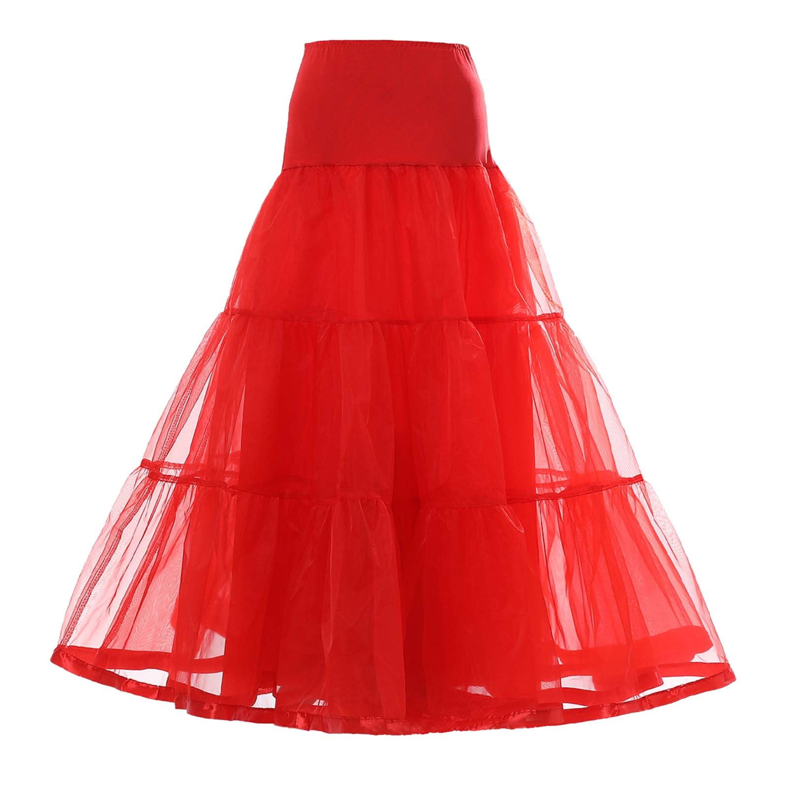 Bainana Red Full Length Skirt For Women Solid Color High Waist Multi ...