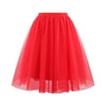 Bainana Red Mardi Gras Women Midi Skirt Solid Color High Waist Multi ...