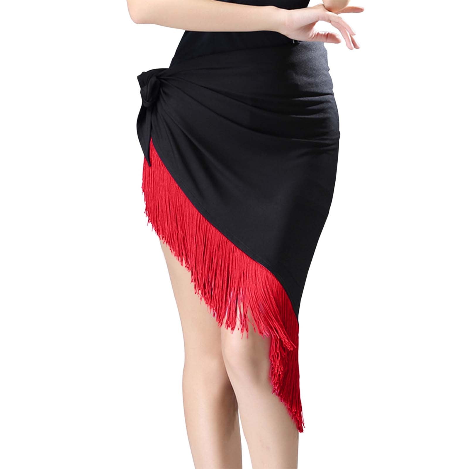 Bainana Red Women Sexy Triangle Skirt Solid Color Tassels Skirts ...