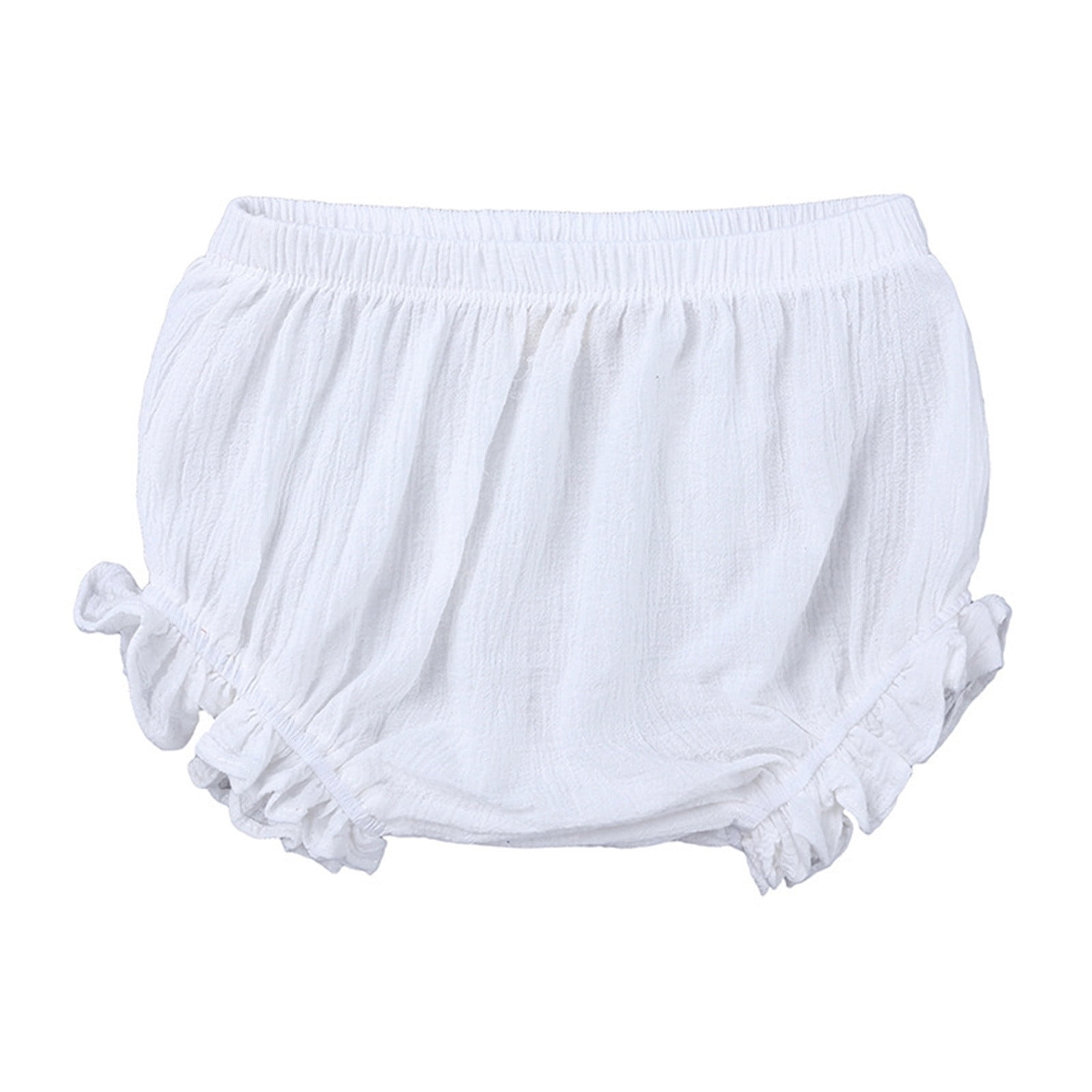 Bainana Ruffled Shorts For Baby Girls Solid Color Elastic Waist ...