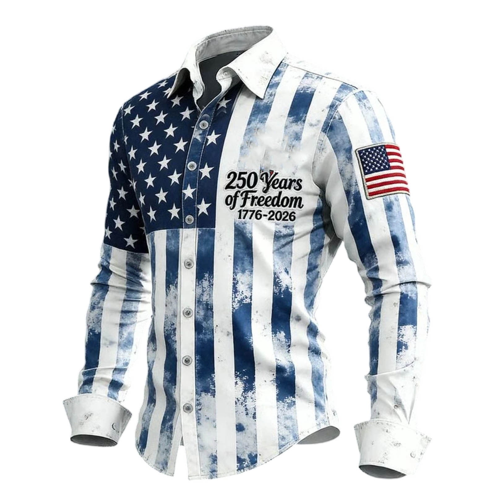 Bainana Shirts For Men USA Anniversary 250 Years Shirt Long Sleeve ...