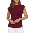 Bainana Shirts For Women Solid Color Sleeveless Crew Neck Tops Ladies ...