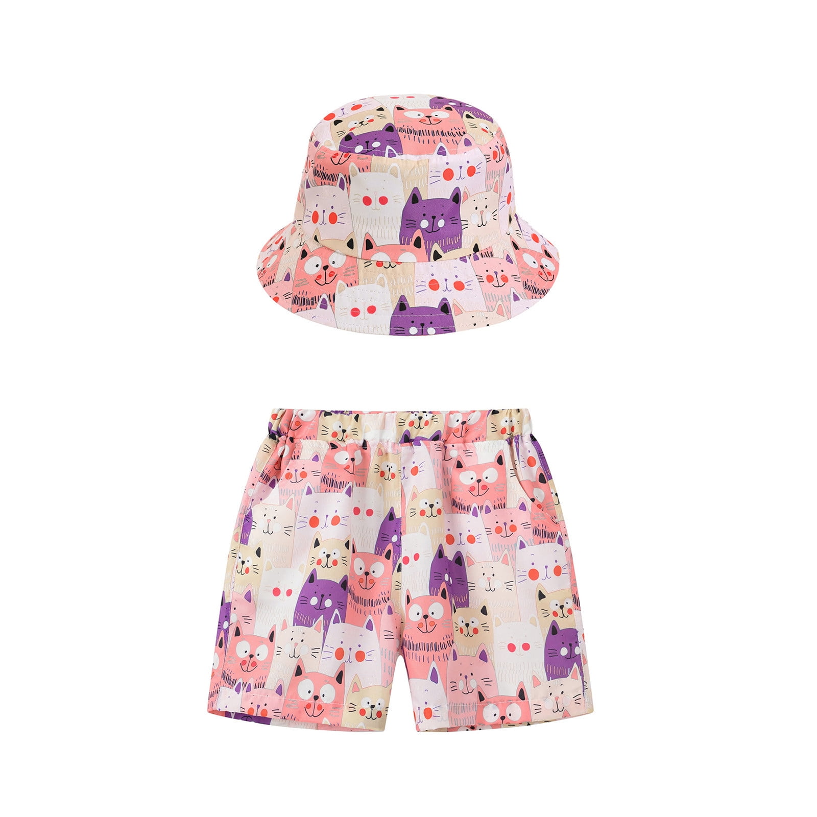 Bainana Shorts For Toddler Cartoon Print Elastic Waist Straight Leg ...