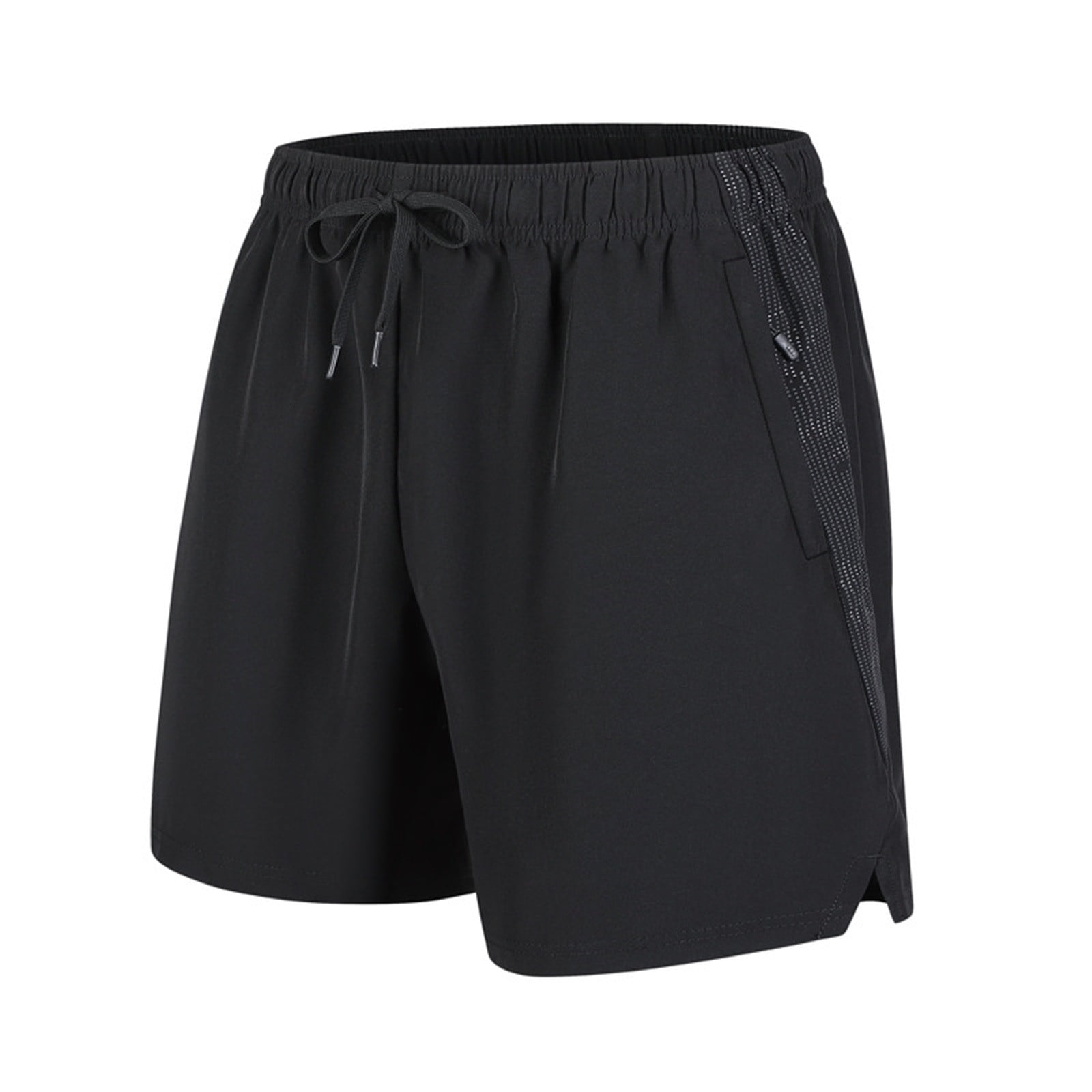 Bainana Sports Shorts For Men Solid Color Elastic Waist Drawstring Wide ...