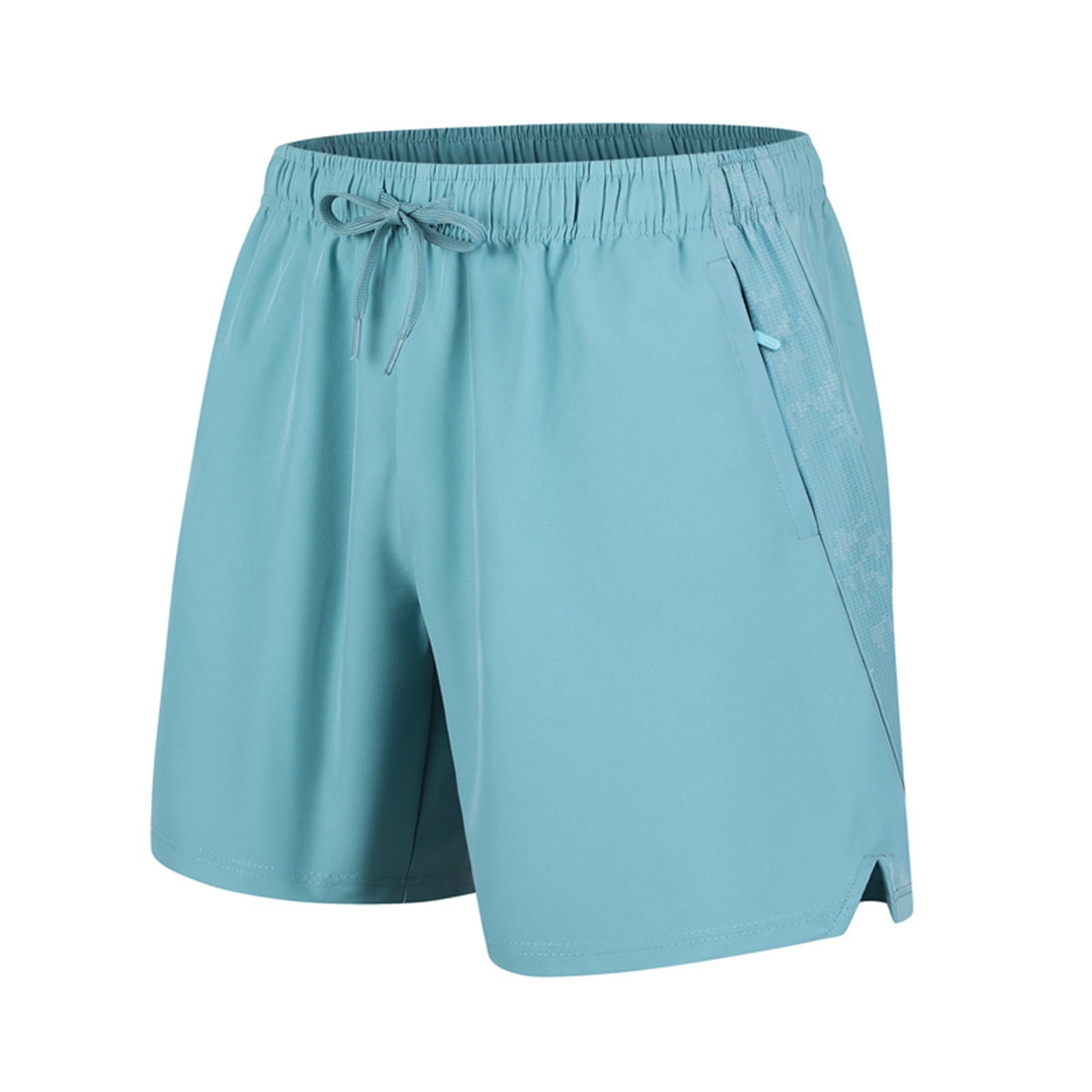 Bainana Sports Shorts For Men Solid Color Elastic Waist Drawstring Wide ...