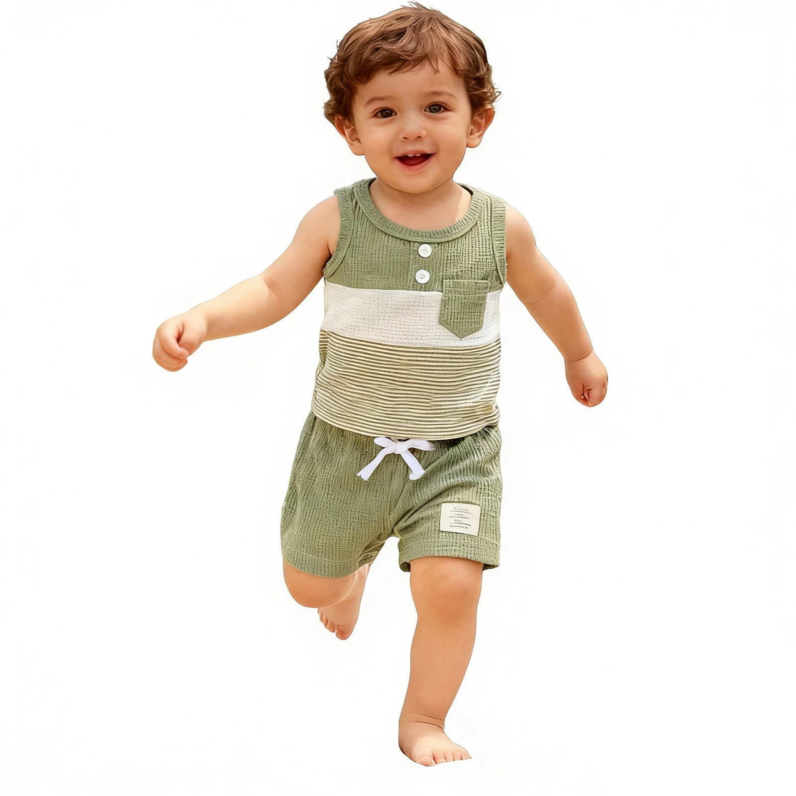 Bainana Stylish 2 Pieces Outfit Set For Boys Color Block Sleeveless ...