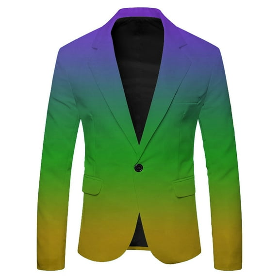 Bainana Suit Jacket For Men Tie Dye Print Long Sleeve Lapel Collar Coat ...