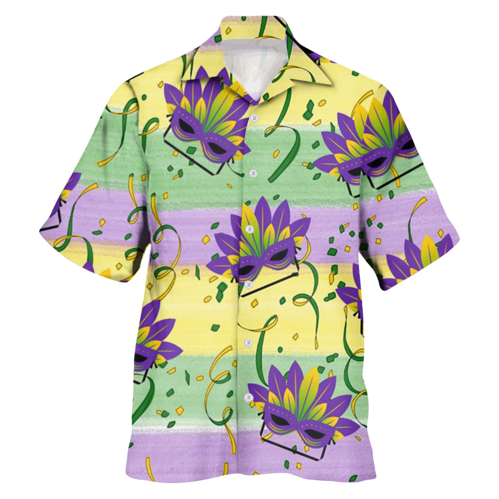 Bainana Summer Carnival Shirt For Men Color Block Short Sleeve Lapel ...