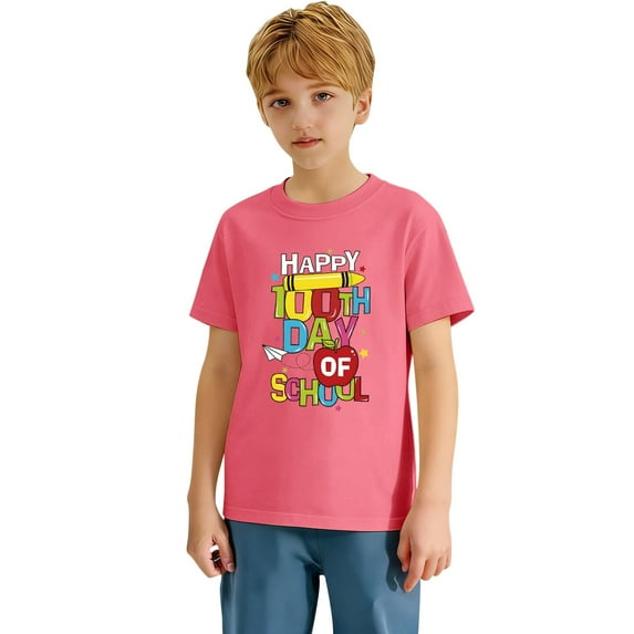 Bainana Summer T-Shirt For Boys Girls Letter Print Short Sleeve Crew ...