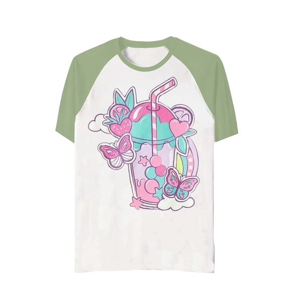 Bainana Summer T Shirts For Girls Cartoon Pint Short Sleeve Graphic ...