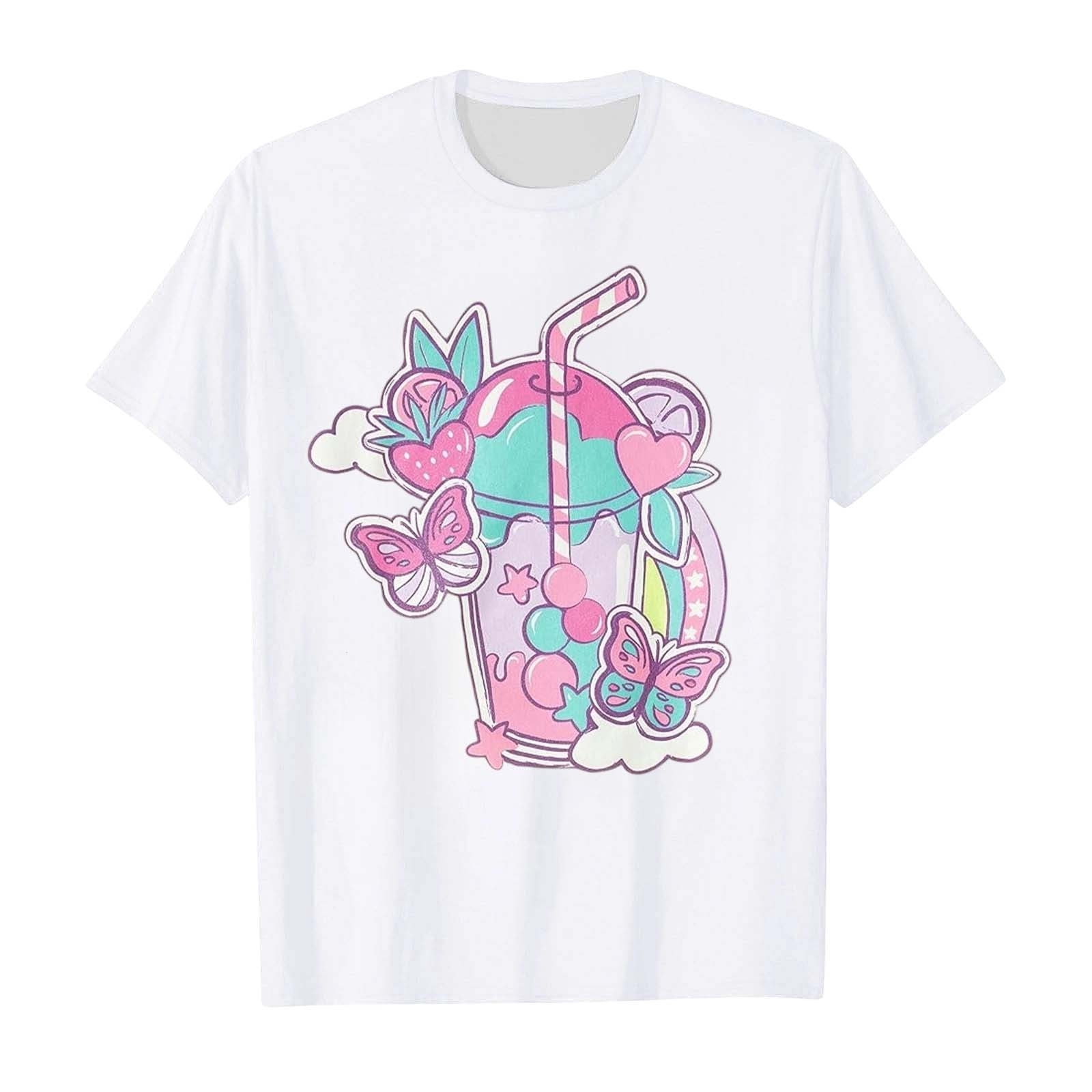 Bainana Summer T Shirts For Girls Cartoon Pint Short Sleeve Graphic ...