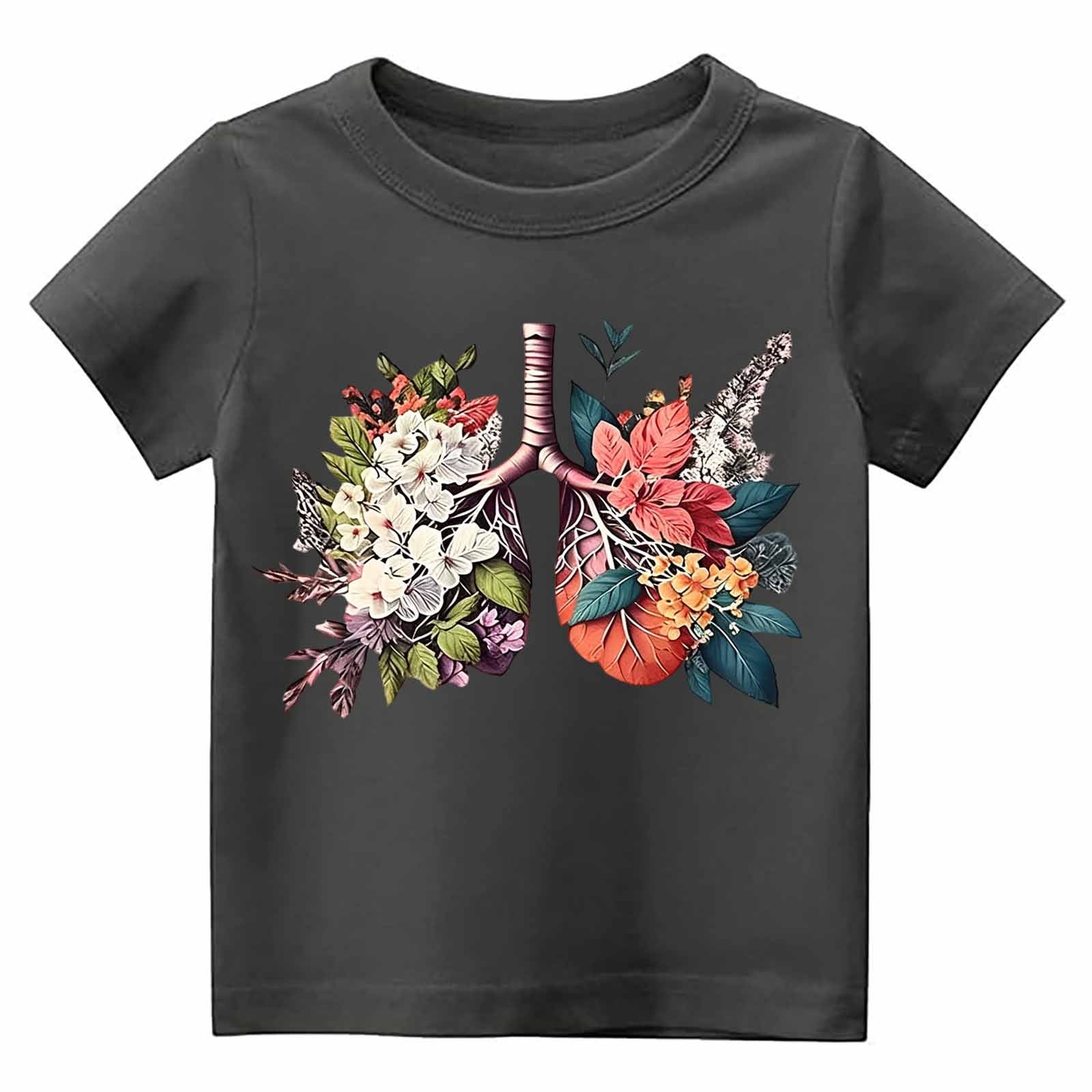 Bainana Summer T Shirts For Girls Floral Print Short Sleeve Graphic ...