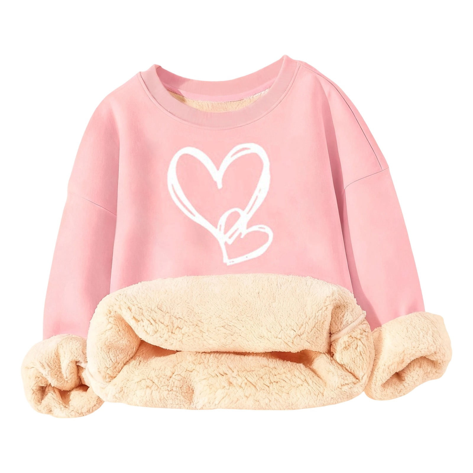 Bainana Sweatshirt For Little Girls Boys Heart Print Long Sleeve Crew ...