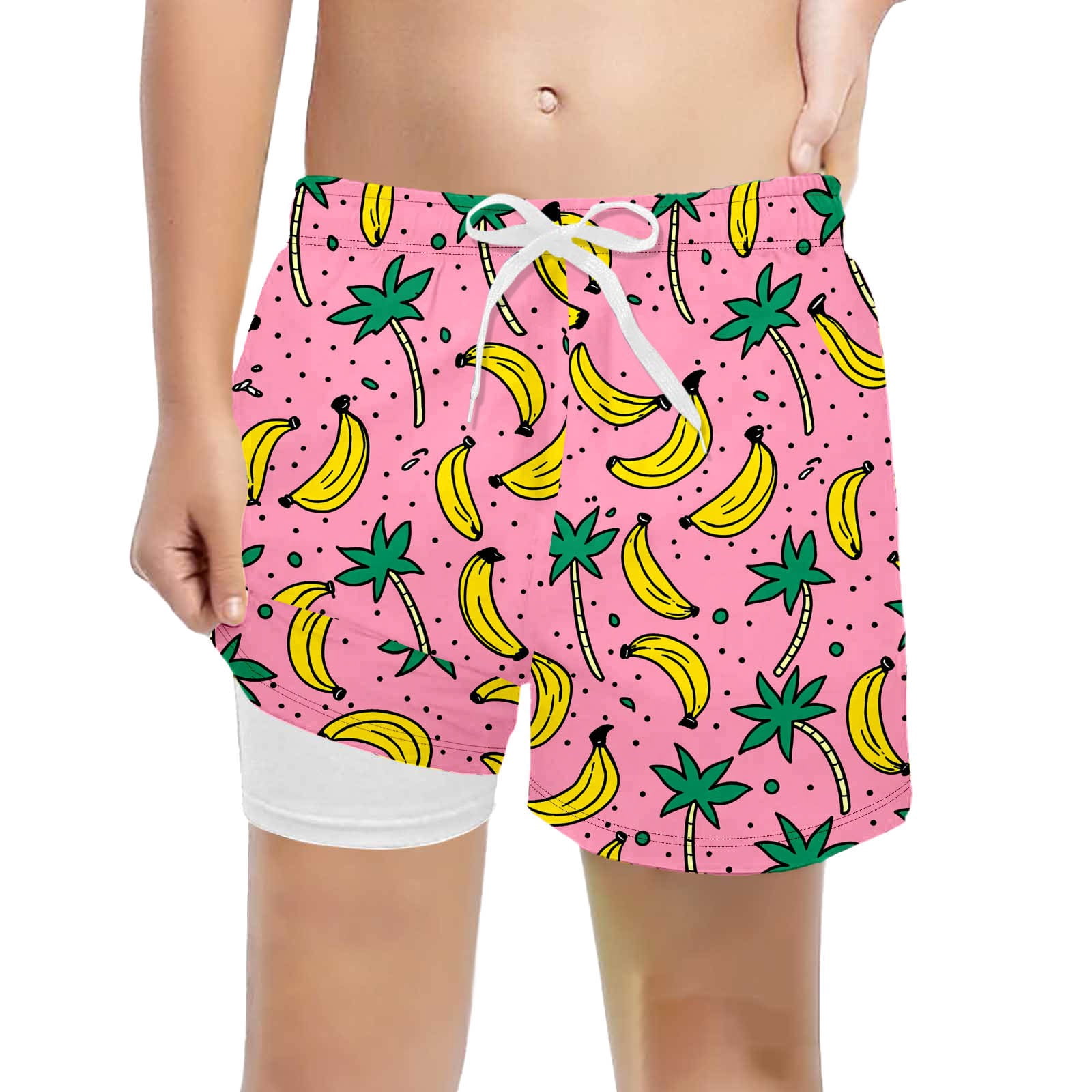 Bainana Swimming Trunks For Boys Toddler Tree Print Elastic Waist ...