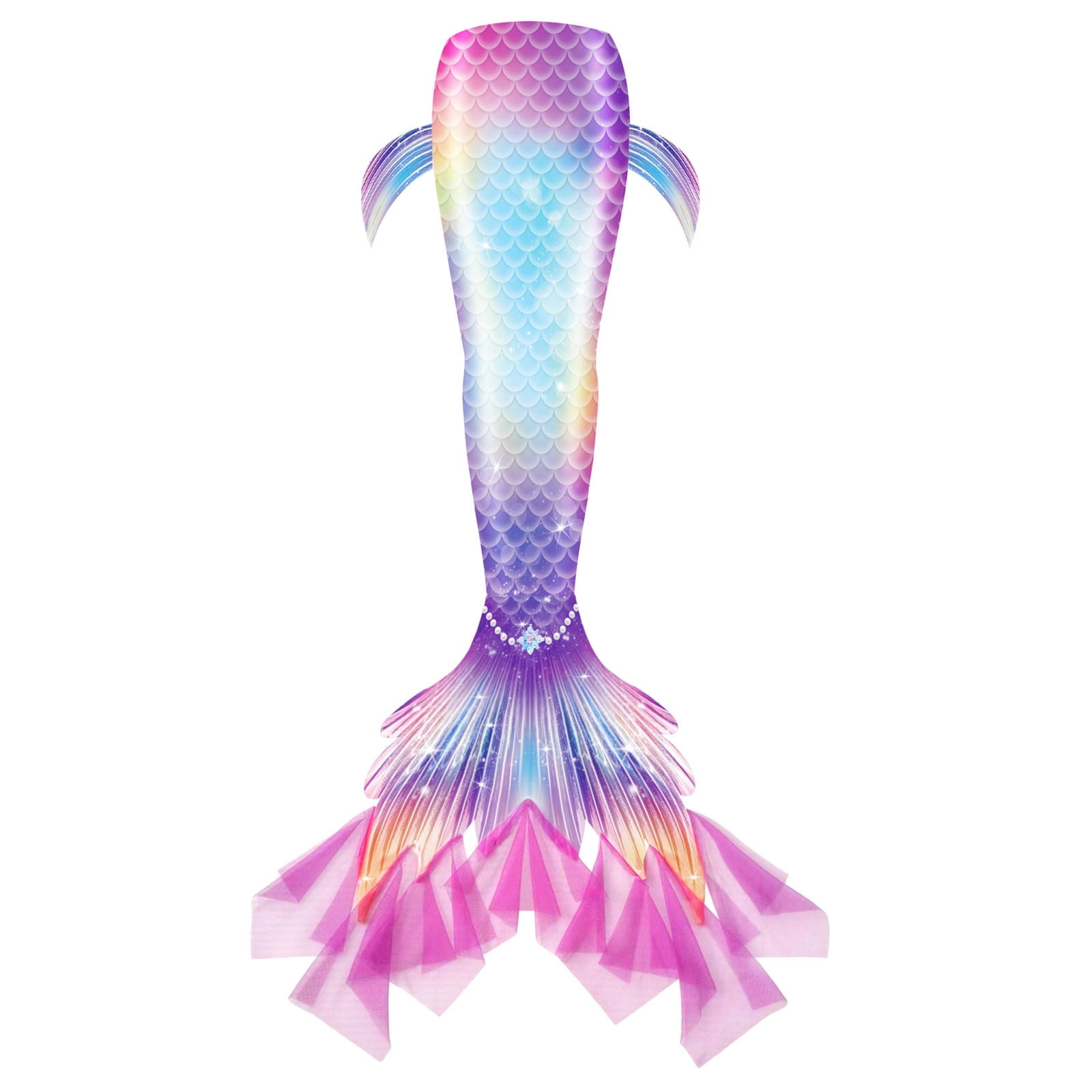 Bainana Swimwear For Girls Tail Style Scale Gradient Print Elasic Waist ...