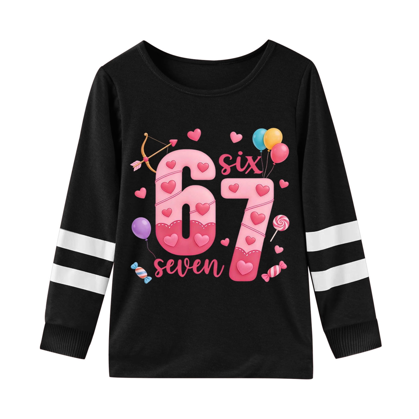 Bainana T-Shirt For Girls Child 67 Number Print Long Sleeve Fashion ...