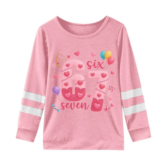 Bainana T-Shirt For Girls Child 67 Number Print Long Sleeve Fashion ...