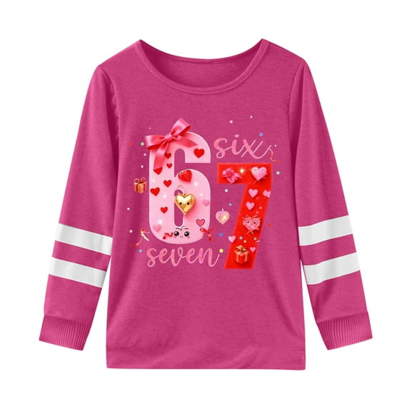 Bainana T-Shirt For Girls Child 67 Number Print Long Sleeve Fashion ...