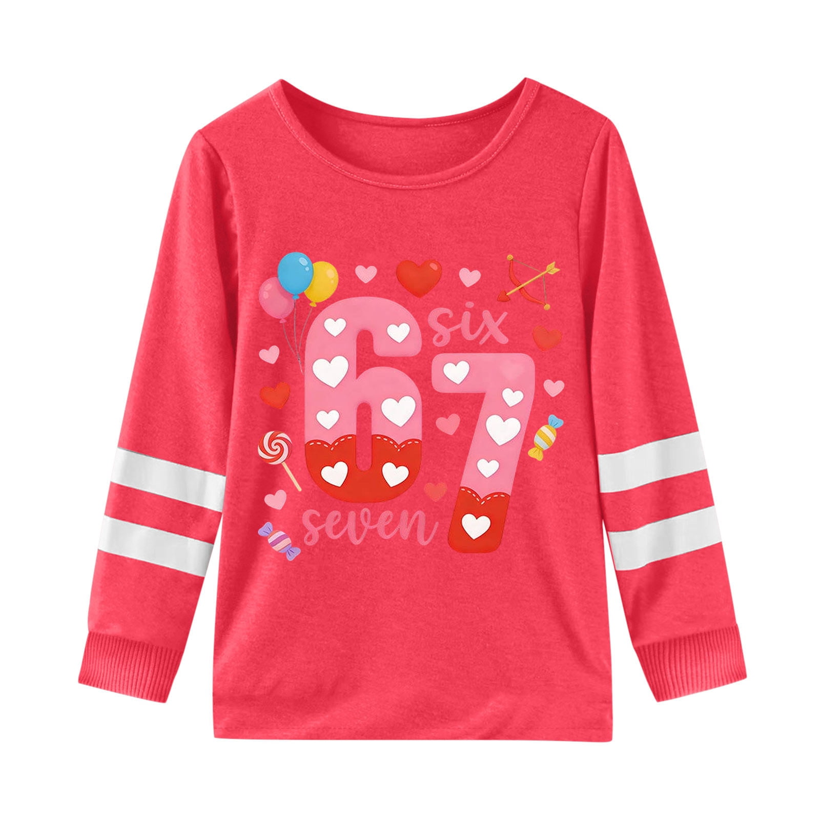 Bainana T-Shirt For Girls Child 67 Number Print Long Sleeve Fashion ...