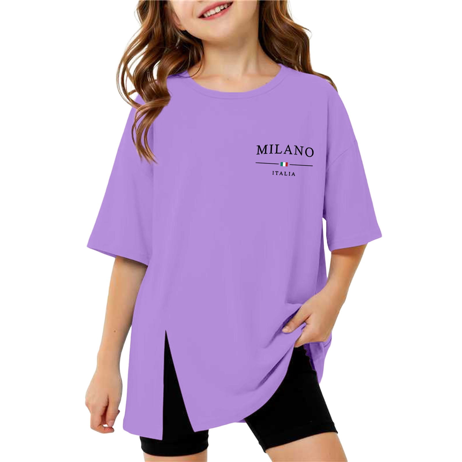 Bainana T Shirts For Kids Girls Cross Print Short Sleeve Crew Neck Tops ...