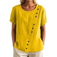 Bainana T Shirts For Women Solid Color Short Sleeve Crew Neck Tops ...
