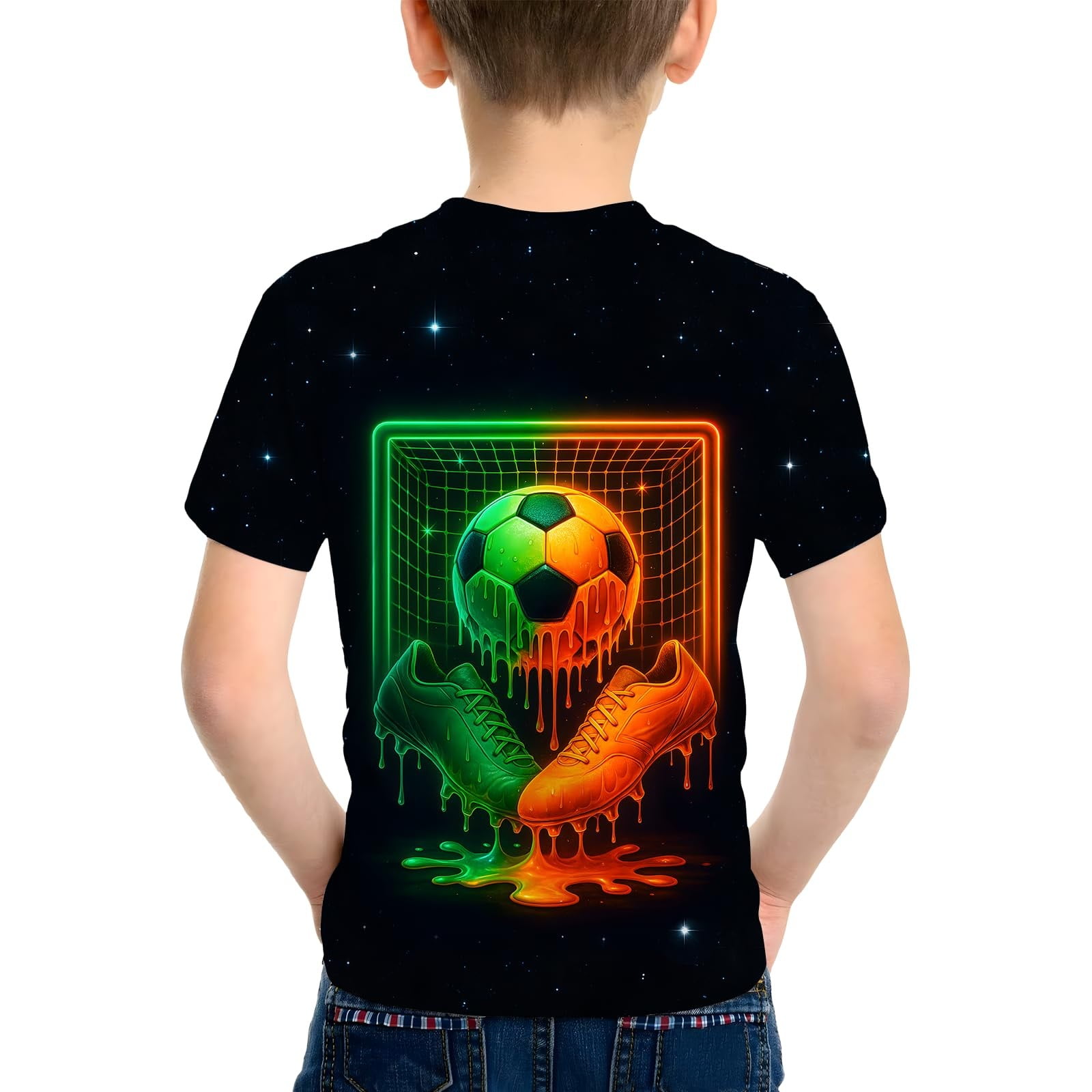 Bainana Teen Boys Short Sleeve T-Shirt Cartoon Print Crew Neck Regular ...
