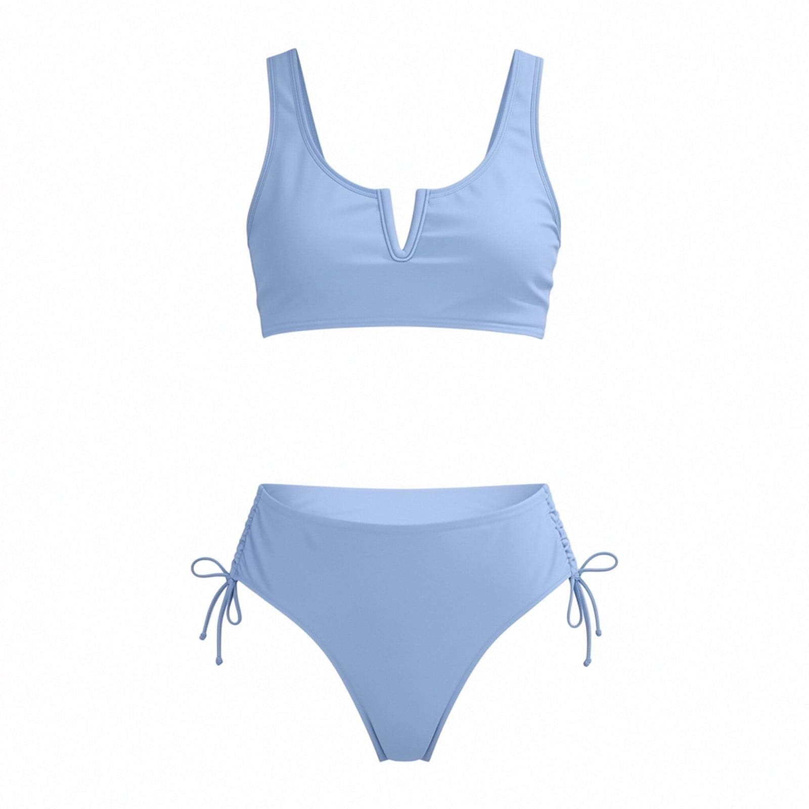 Bainana Teen Girls 2 Piece Swimsuit Solid Color Bikini Tops And Bottm ...