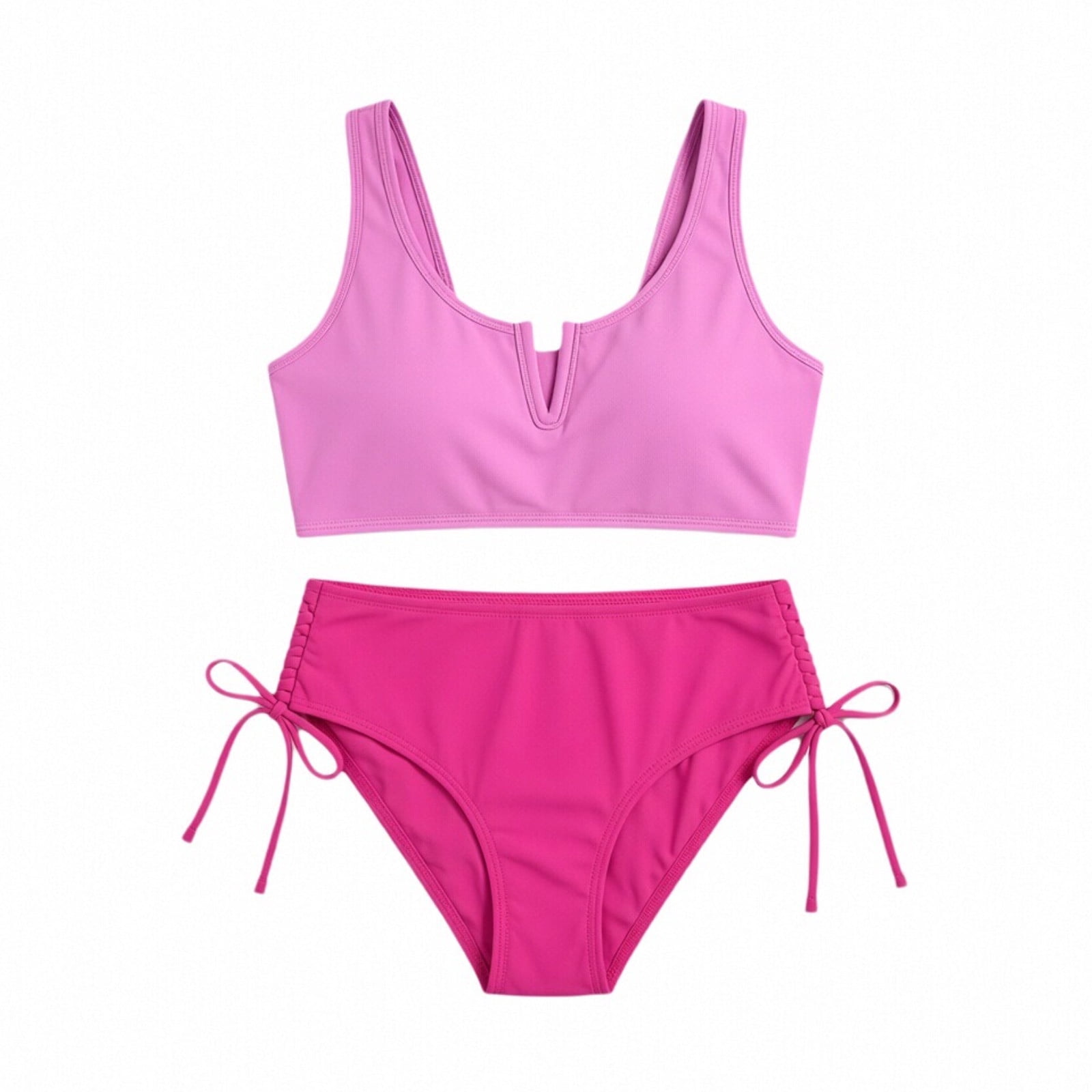Bainana Teen Girls 2 Piece Swimsuit Solid Color Bikini Tops And Bottm ...
