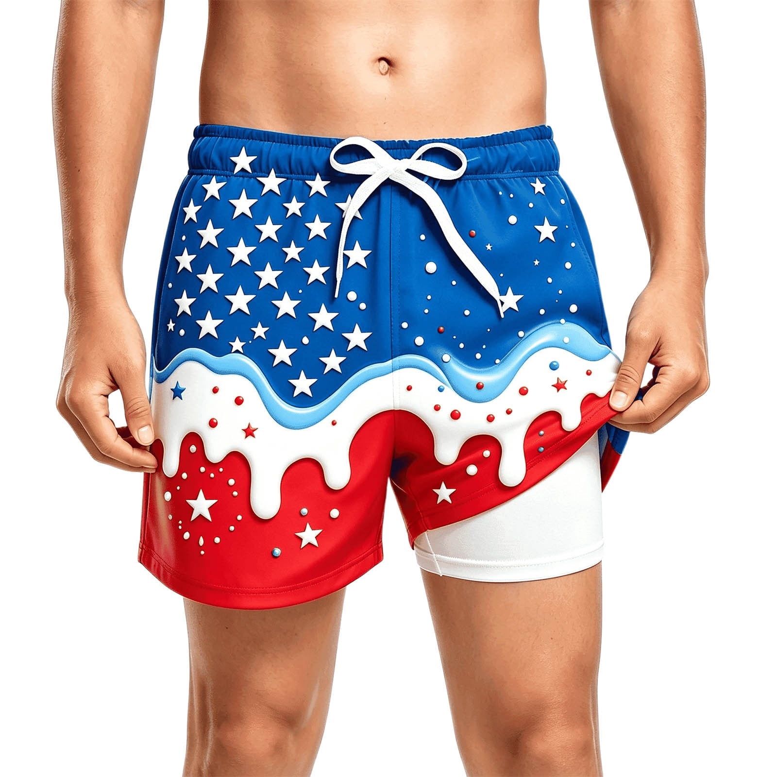 Bainana Toddler 4th Of July Swim Shorts For Boys Star Striped Print ...