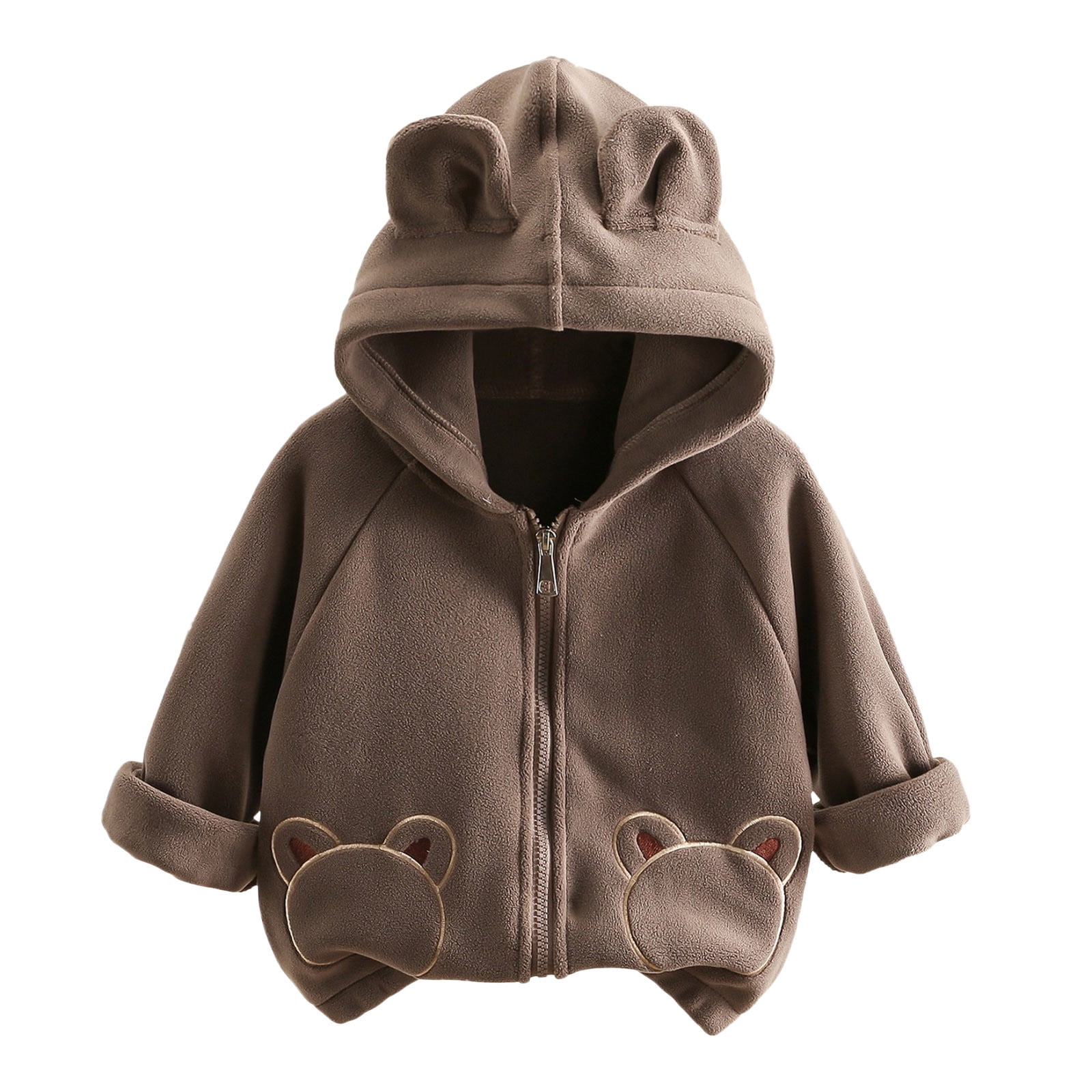 Bainana Toddler Boys Coat Solid Color Long Sleeve Bear Ear Hooded ...