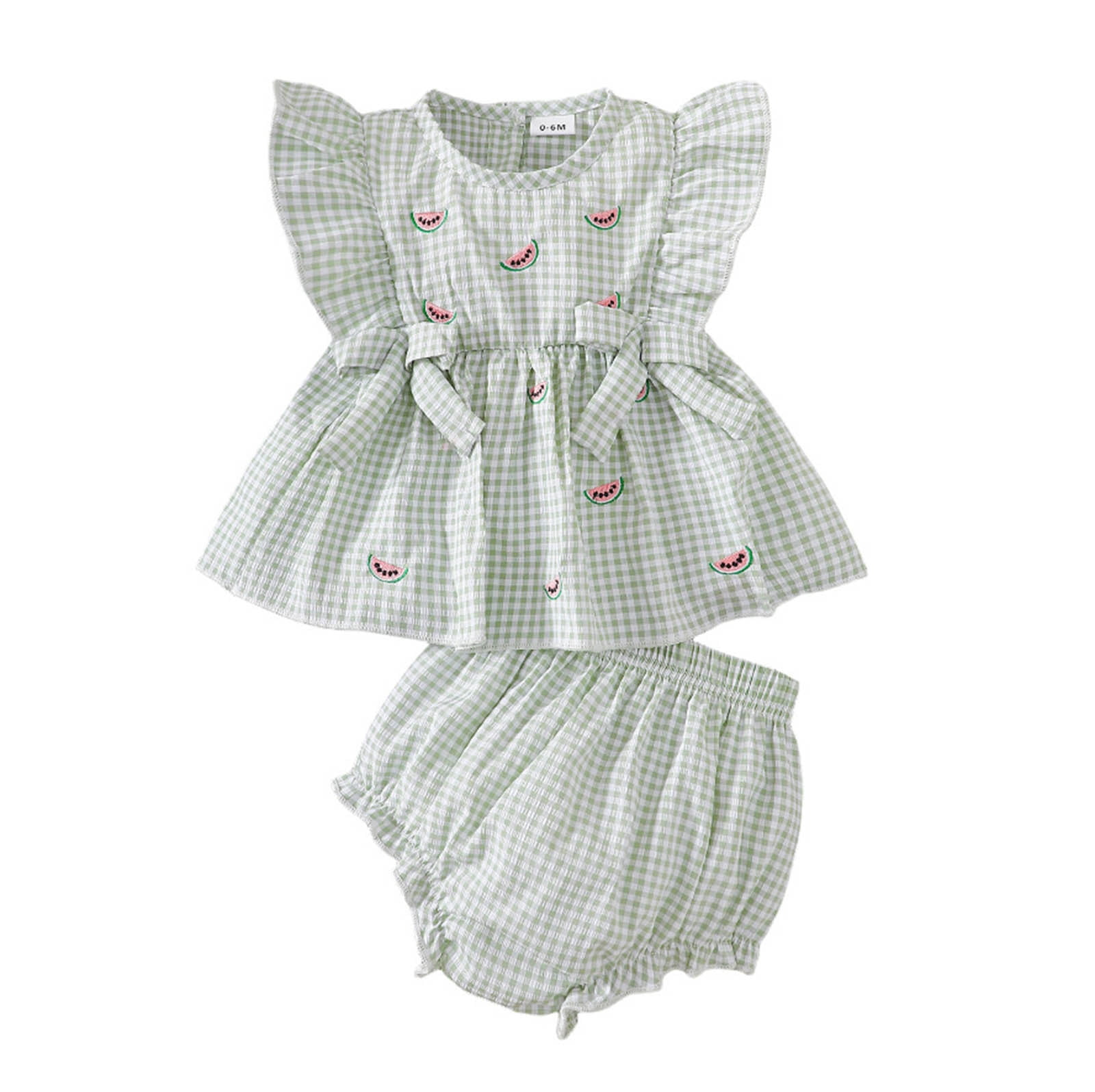 Bainana Toddler Girls 2 Pieces Outfit Set Plaid Print Sleeveless Crew ...