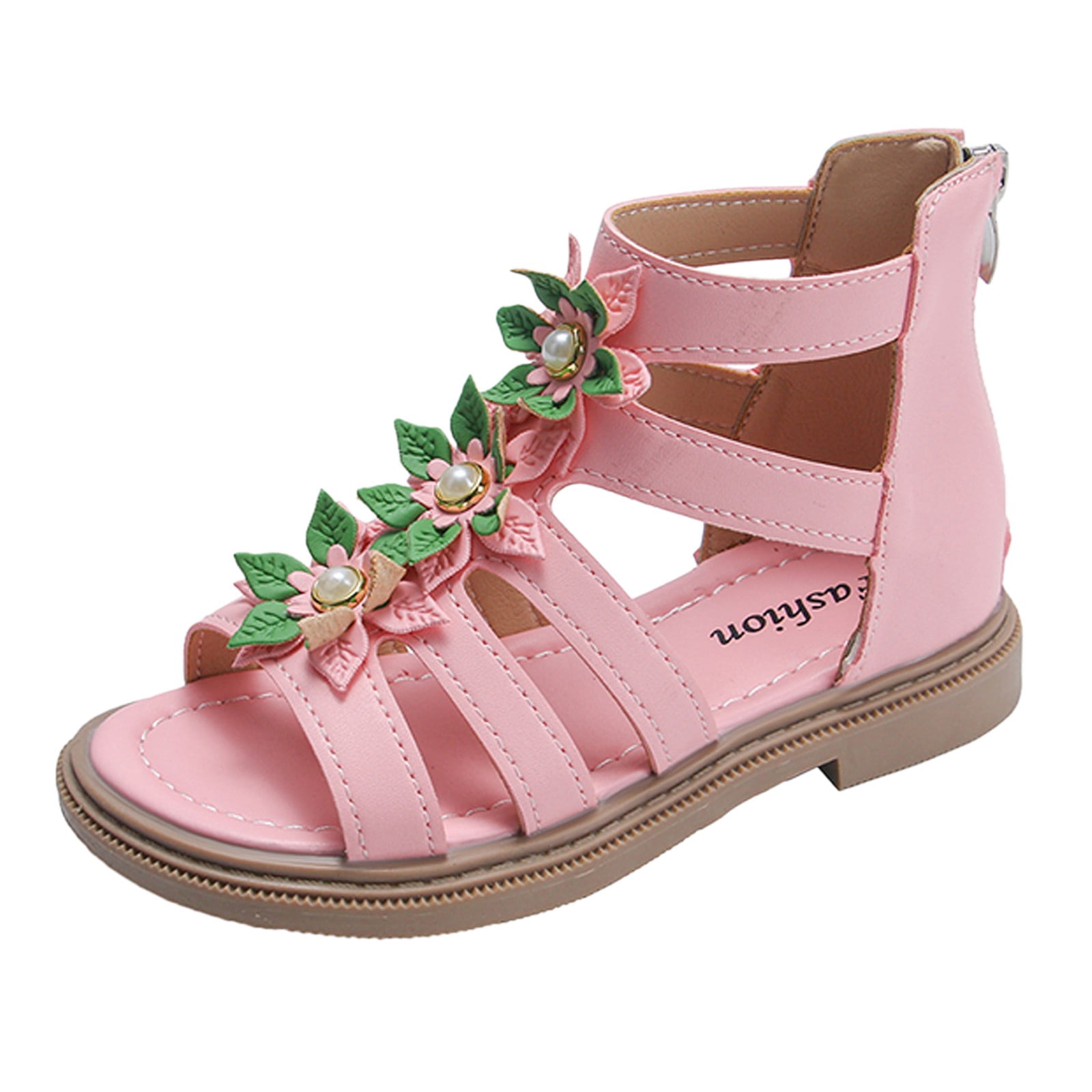 Bainana Toddler Girls Sandals Size 8-9 Years Flower Print Open Toe Easy ...