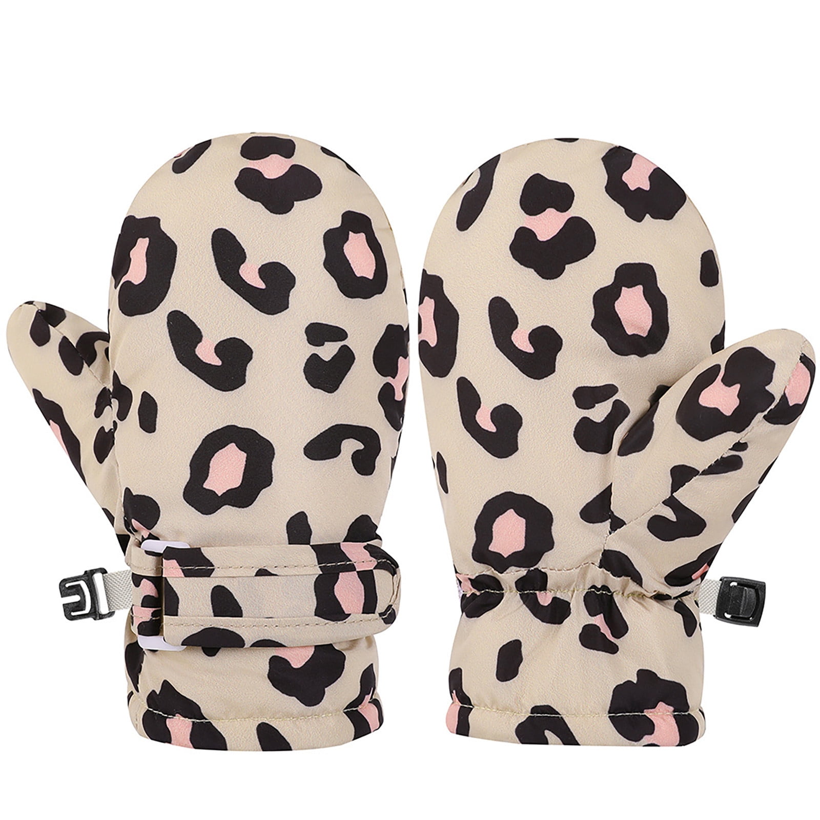 Bainana Toddler Leopard Print Mittens Skiing Gloves Full Finger ...