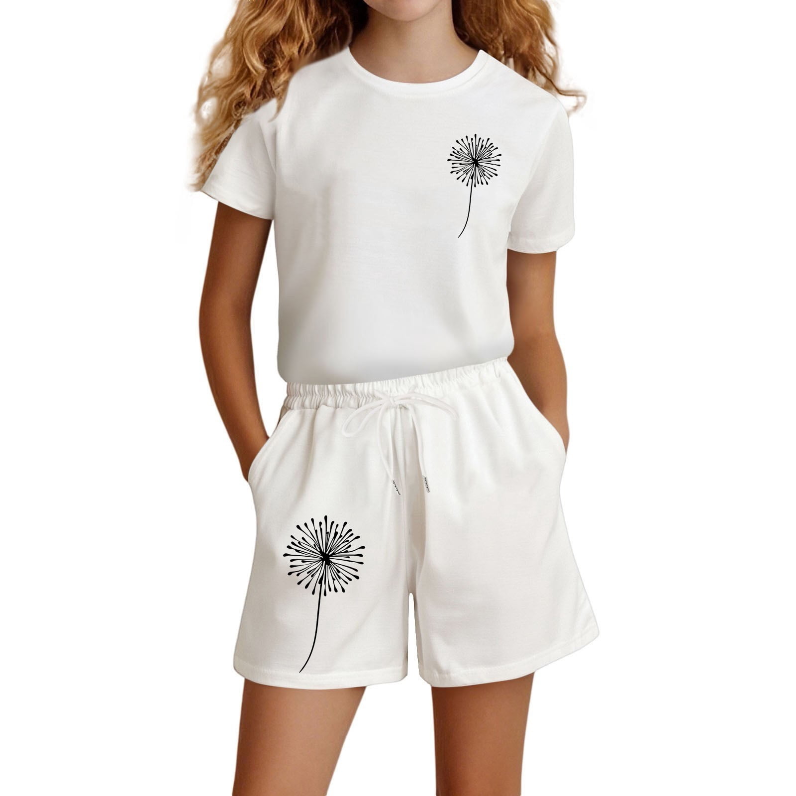 Bainana Toddler Outfit Set For Girls Summer Heart Print Short Sleeve ...
