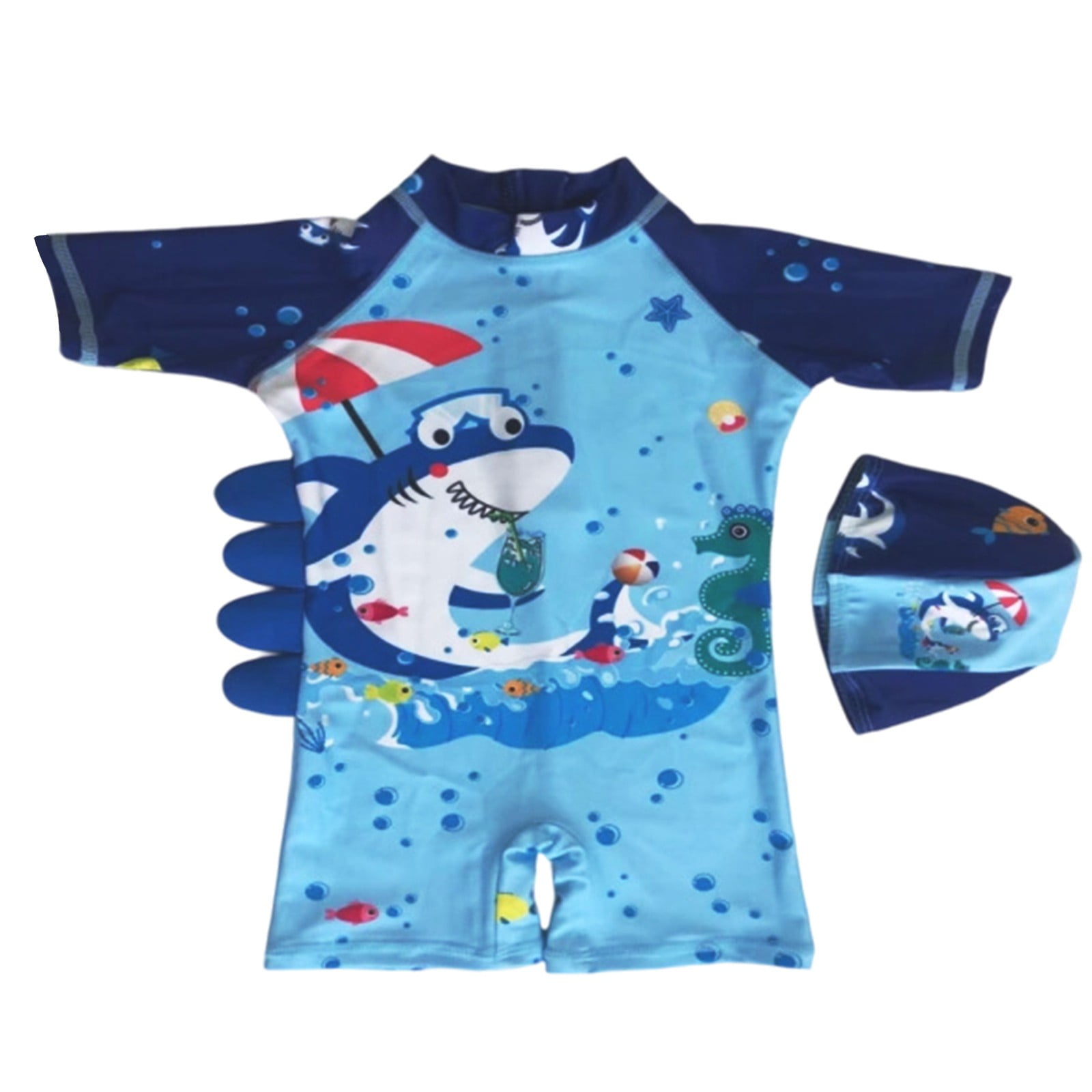 Bainana Toddler Swimwear For Boys Dinosaur Print Short Sleeve Crew Neck ...