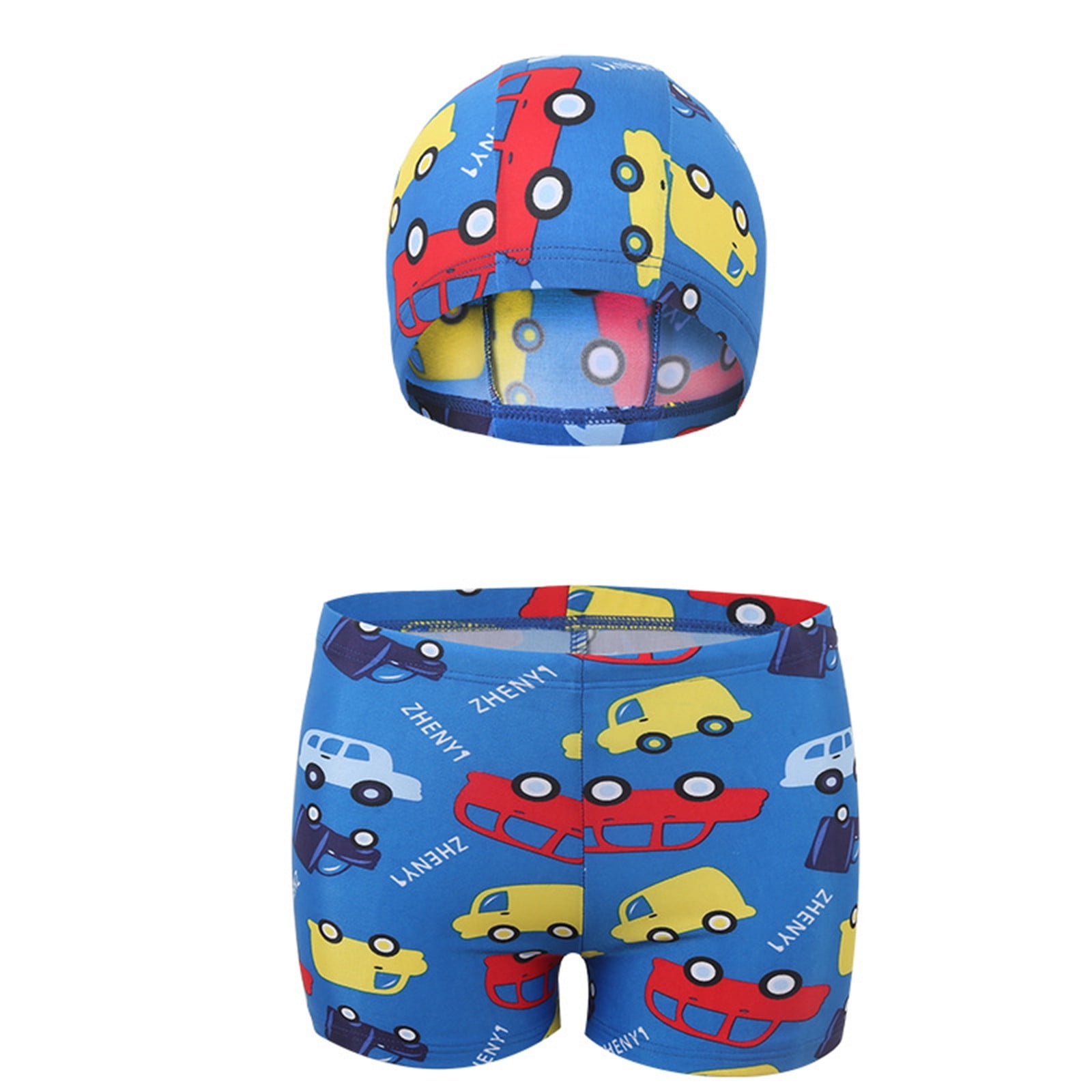 Bainana Toddler Swimwear Swim Trunks Cartoon Car Print Elastic Waist ...