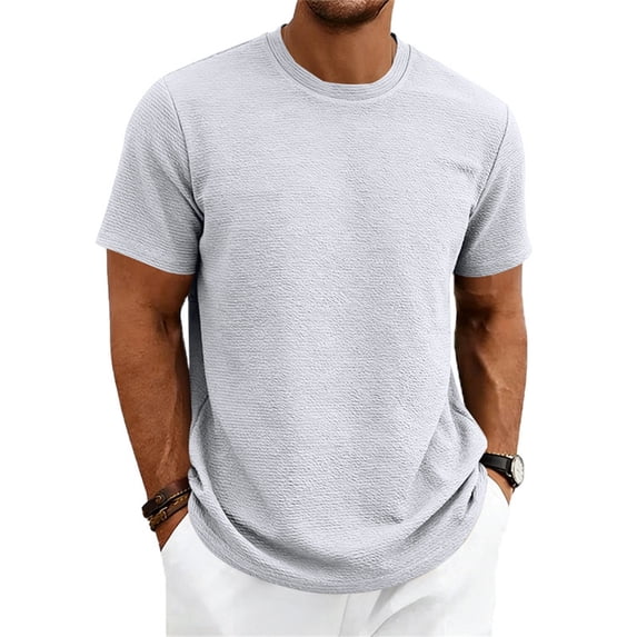 Bainana Tshirts Shirts For Men Solid Color Short Sleeve Crew Neck Tops ...