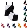 Bainana Two Pieces Swimwear For Kids Girls Color Block Sleeveless Tank ...