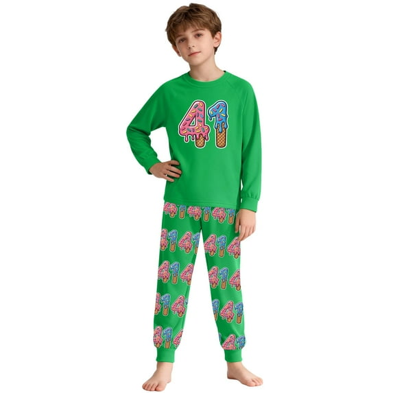 Bainana Unisex Pajamas Outfit Set For Girls Boys Number Print Long ...