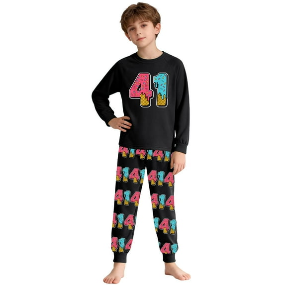 Bainana Unisex Pajamas Outfit Set For Girls Boys Number Print Long ...