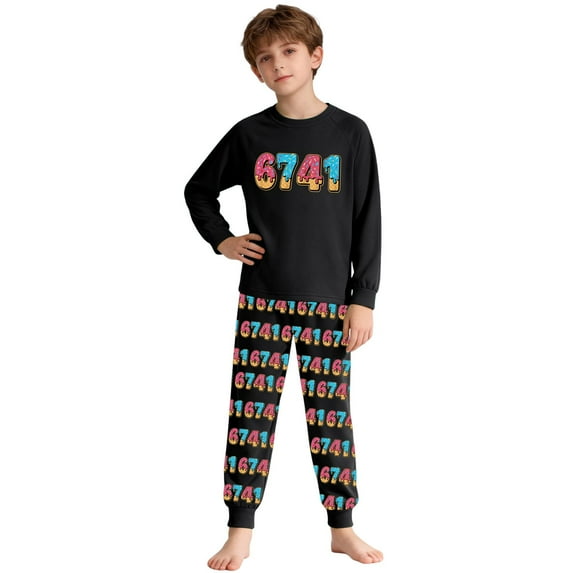 Bainana Unisex Pajamas Outfit Set For Girls Boys Number Print Long ...