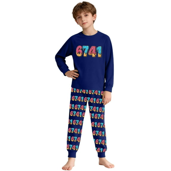Bainana Unisex Pajamas Outfit Set For Girls Boys Number Print Long ...