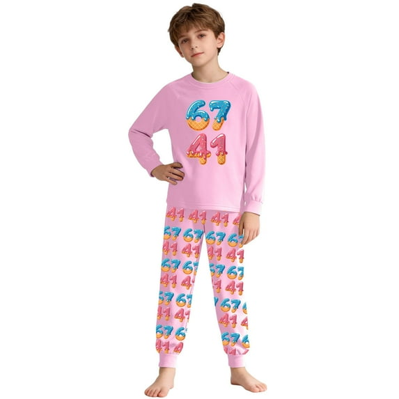Bainana Unisex Pajamas Outfit Set For Girls Boys Number Print Long ...